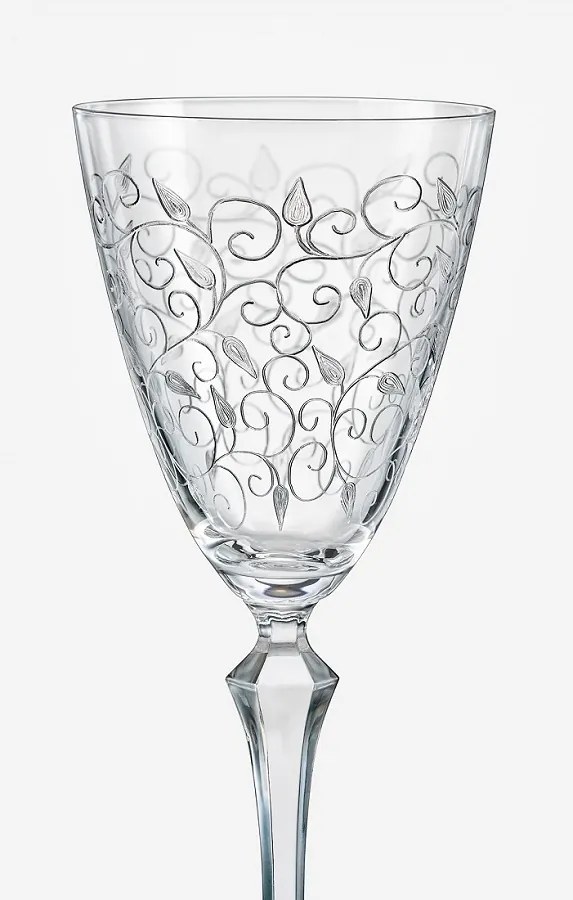 Crystalex - Bohemia Crystal Sklenice na bílé i červené víno Elisabeth Leaves 350 ml, 6 ks