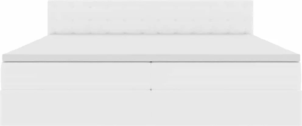 Postel s úložným prostorem a matrací Úplně bílá 200 x 200 cm 3370410