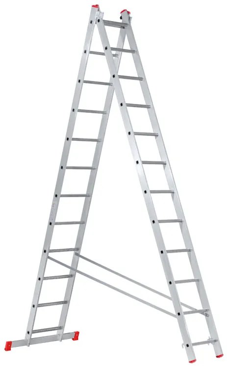 Hliníkový dvoudílný výsuvný žebřík VENBOS HOBBY, 2x12 příček, 5,62 m