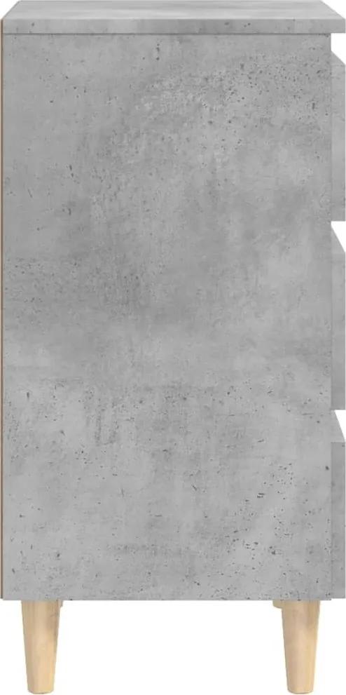 vidaXL Noční stolek s masivními dřevěnými nohami 40 x 35 x 69 cm [805895] Barva: bílá s vysokým leskem