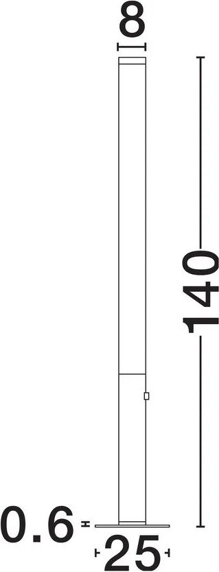 Matně černá ocelová LED stmívatelná stojací lampa se stínidlem z akrylového skla (výška 141 cm) Glaze – Nova Luce