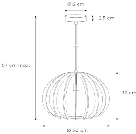 Lucide 34424/50/76 - Závěsné svítidlo BOUNDE 1xE27/60W/230V béžové 50 cm