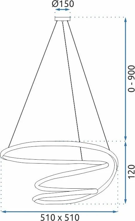 Toolight Toolight, LED stropní svítidlo 51cm, 72W, 4000K, G080-1CP, zlatá matná, OSW-09739