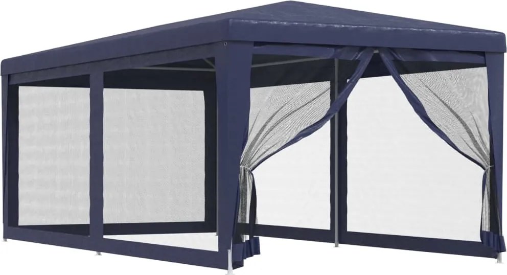 Party stan se 6 síťovanými bočnicemi modrý 3 x 6 m HDPE 319237