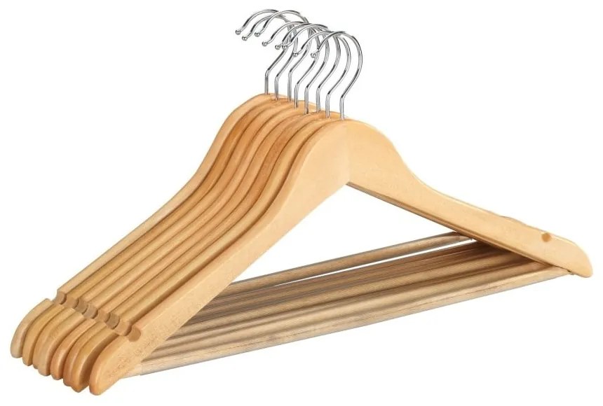 Sada 8 dřevěných ramínek na oblečení Wenko Shaped Hanger Eco