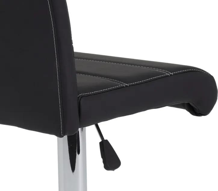 Barová židle Miranda, černá ekokůže