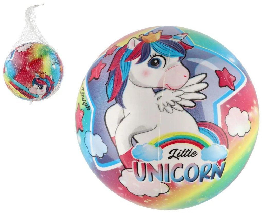 Míč Malý jednorožec/Little unicorn nafouknutý 23cm v síťce
