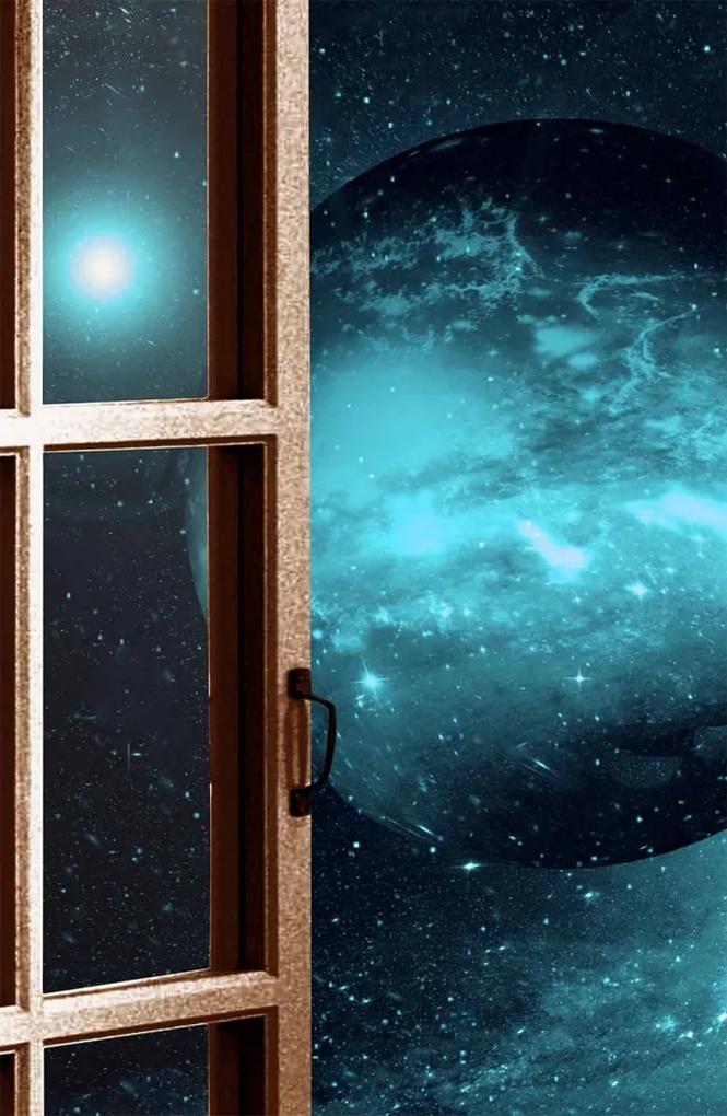 Malvis ® Obraz okno safírová galaxie Velikost (šířka x výška): 30x20 cm