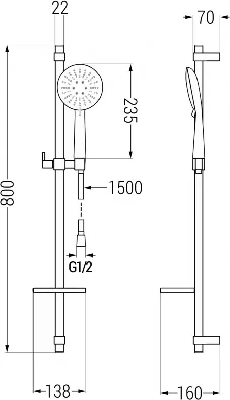 Mexen sprchový set DQ67, černý, 785674581-70