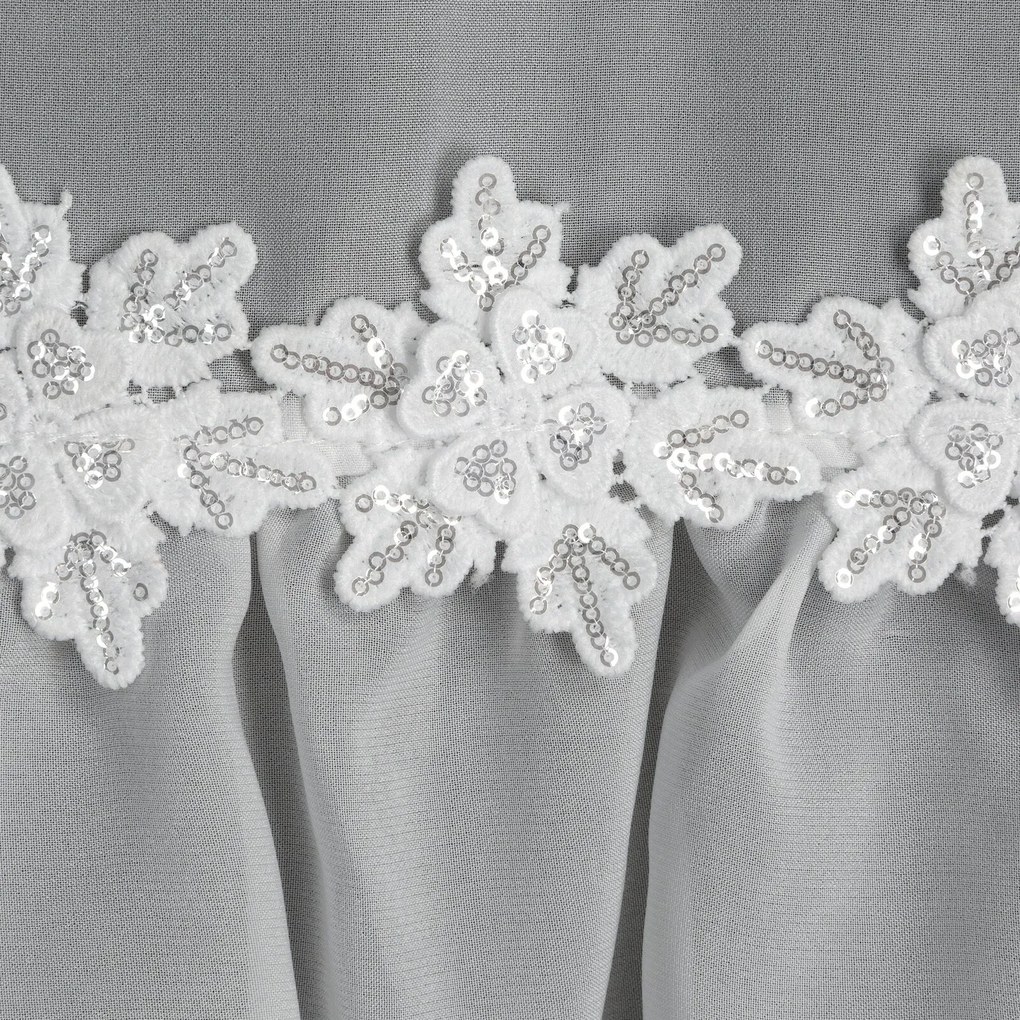 VÁNOČNÍ ZÁCLONA NA PÁSCE FLAKE 350X160 CM BÍLÁ
