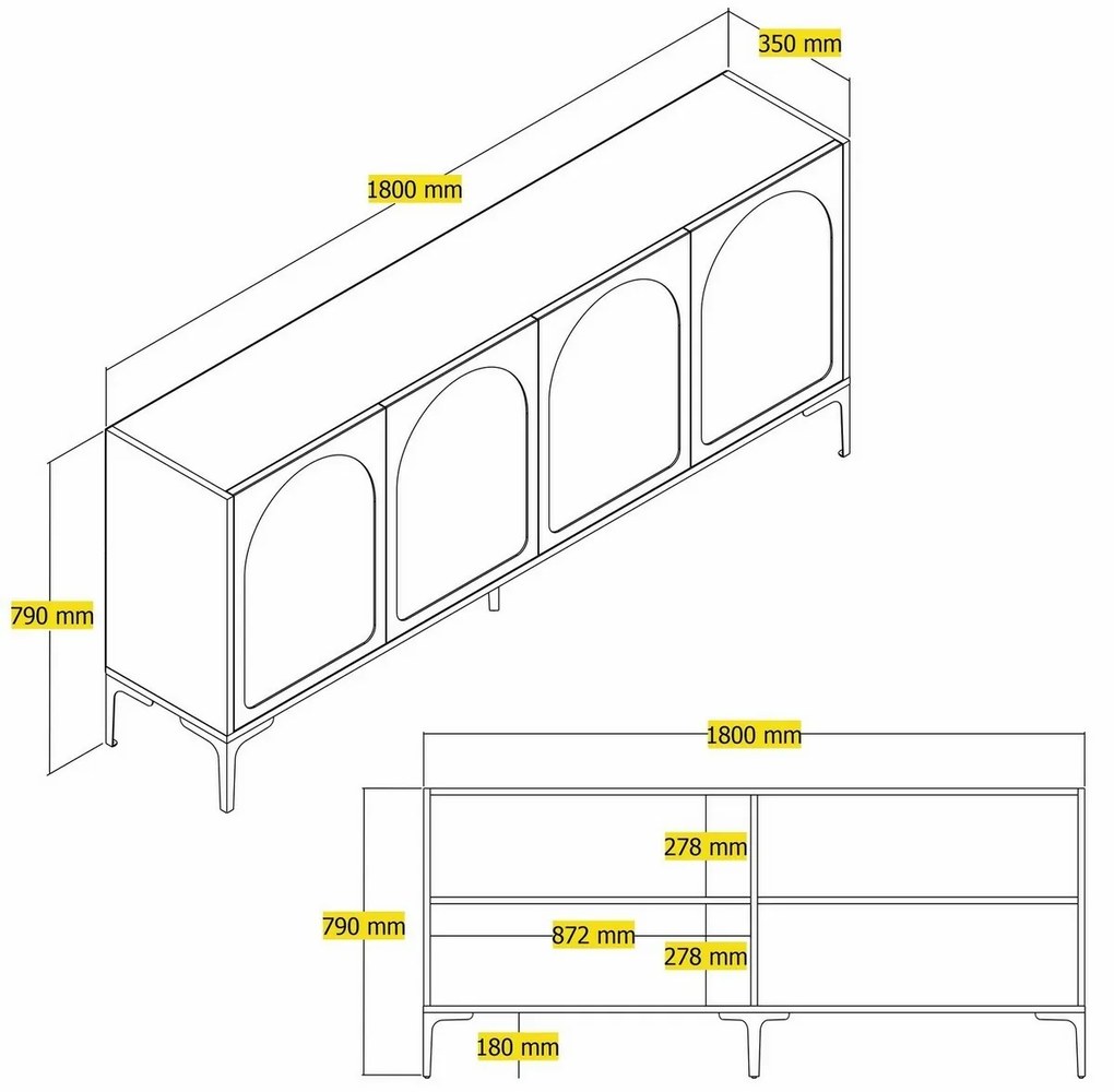 Skříňka Lyon Cream and Black