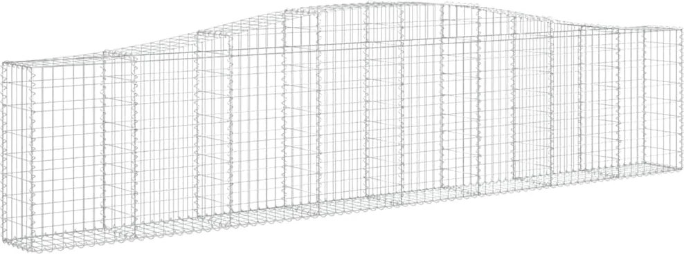 Klenuté gabionové koše 6 ks 400x30x80/100 cm pozinkované železo 3145817