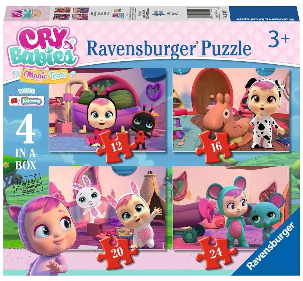 Ravensburger puzzle cry babies: kouzelné slzy 4v1 (12,16,20,24 dílků)