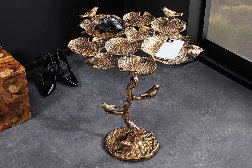Designový odkládací stolek Sprig mosaz 56cm