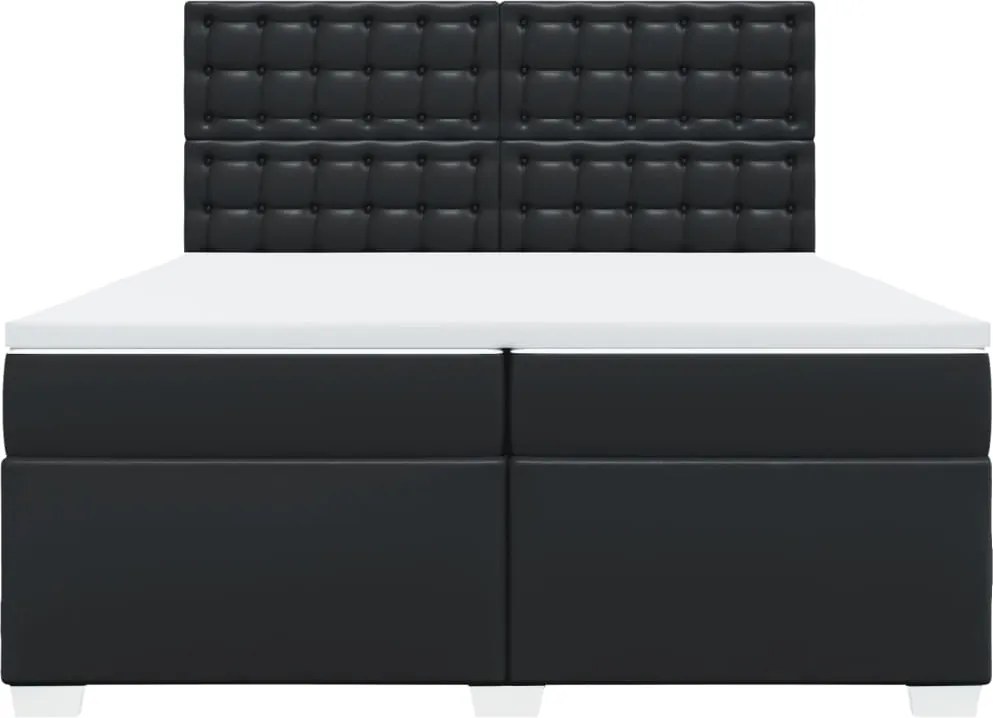 Box spring postel s matrací černá 200x200 cm umělá kůže 3293036