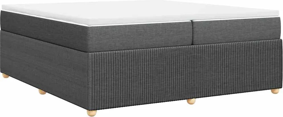 Box spring postel s matrací tmavě šedá 200x200 cm textil 3285596