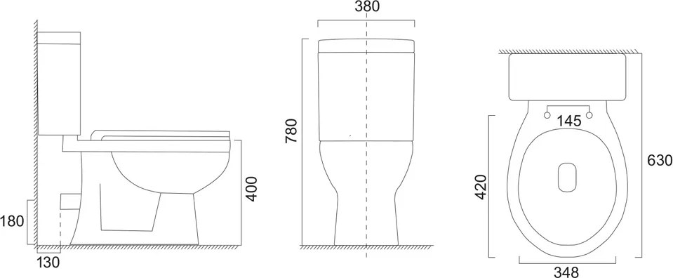 Mereo Mereo, WC kombi, zadní odpad s armaturou, VSD99