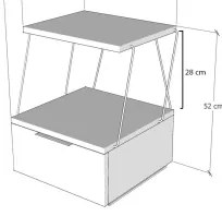 Noční stolek TEKOBA 52x42 cm bílá