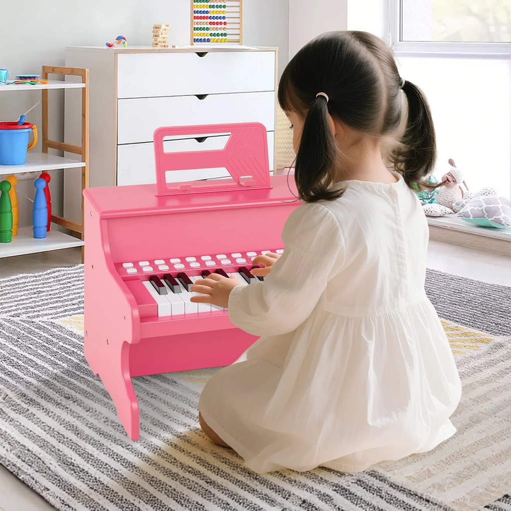 Costway 25 Keys Mini Digital Piano Dětské elektrické piano s nastavitelnou