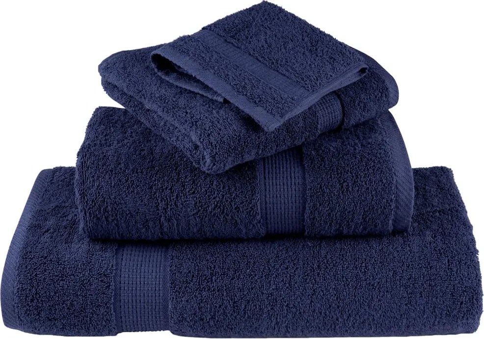 Prémiové ručníky SOLUND 2 ks tmavě modré 100x200 cm 600 g/m² 137269