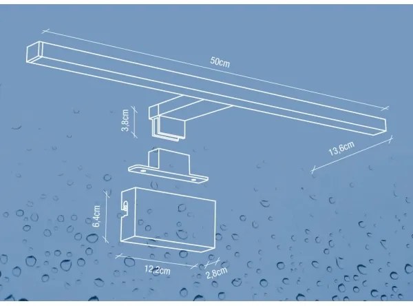 Nordlux -LED Koupelnové osvětlení zrcadla MARLEE LED/8,9W/230V IP44 50 cm černá