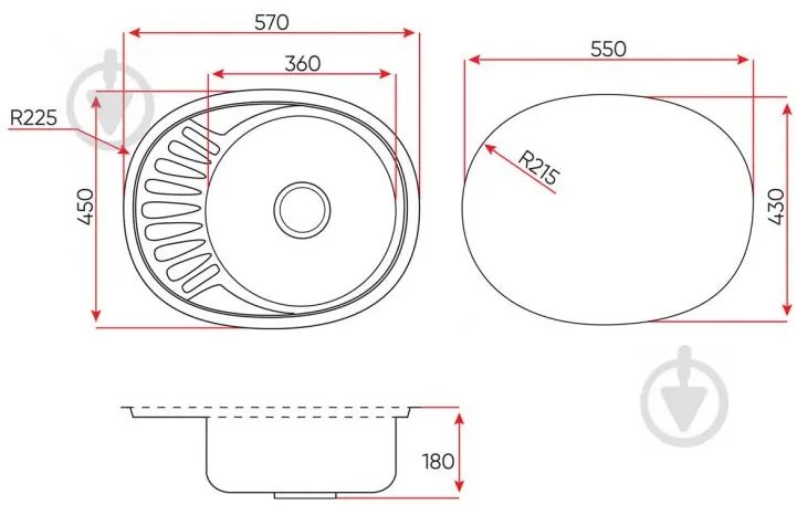 Velazo Dřez 1 komorový s odkapávačem, nerez - , 57x45 cm