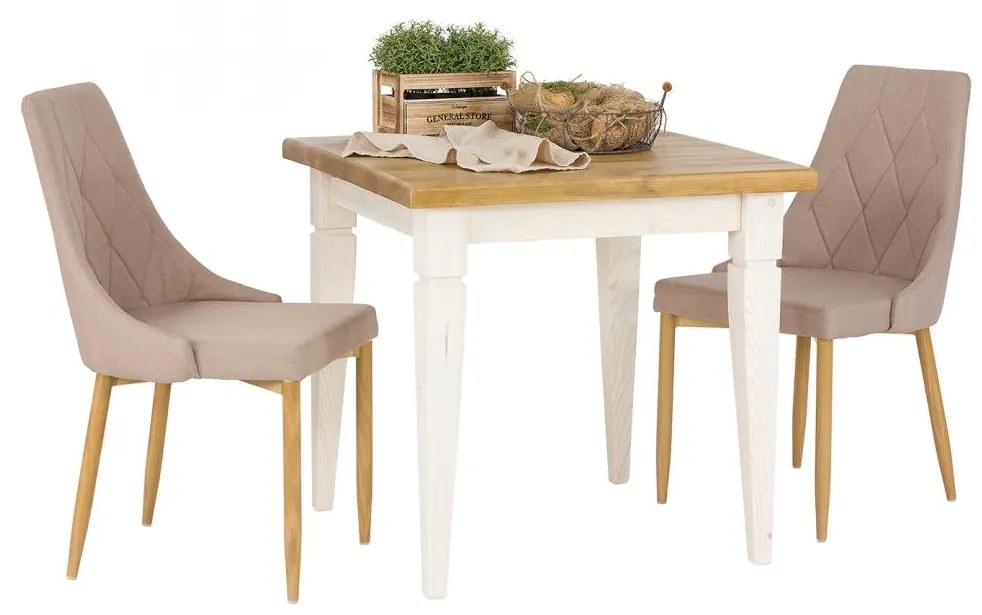 ARTEN Rustikální jídelní stůl POPRAD MES03B - borovice (bílý vosk) ROZMĚR: (š/h/v) 160 x 80 x 76 cm