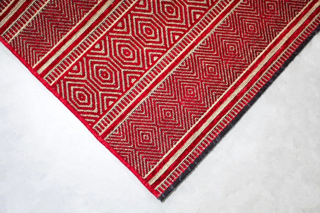 BE Koberec Saran G001 RED - červený obdélníkový Rozměr: 60x100 cm