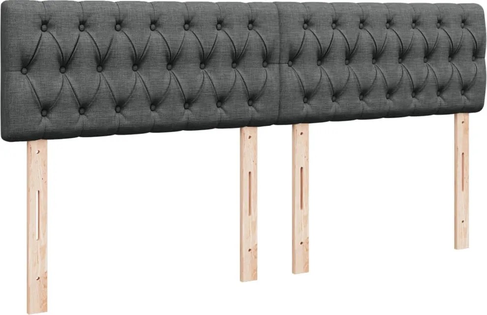 Box spring postel s matrací tmavě šedá 200x200 cm textil 3288303