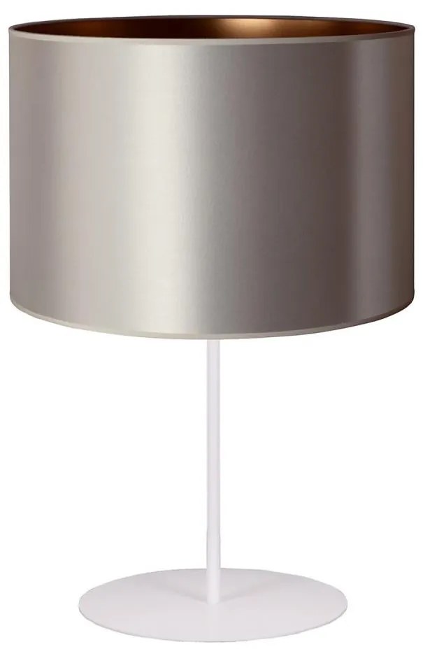 Duolla - Stolní lampa CANNES 1xE14/15W/230V pr. 20 cm stříbrná/měděná/bílá
