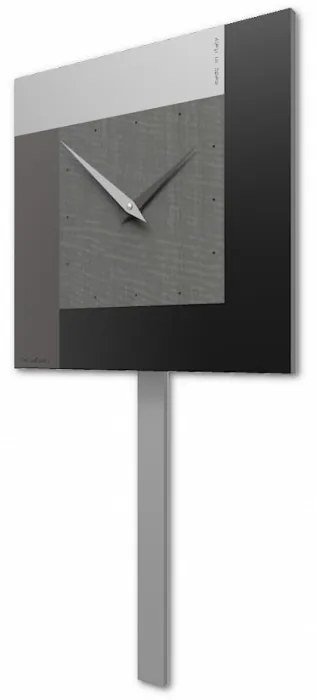 Designové kyvadlové hodiny 58-11-1 CalleaDesign Pendolo Stripes 63cm (více barevných variant) Barva černá klasik-5 - RAL9017 Dýha černý ořech - 85