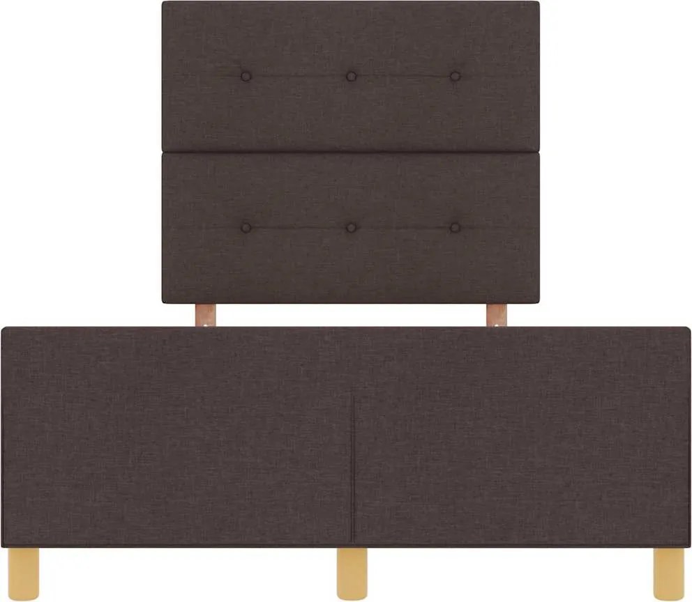 Rám postele s čelo Tmavě hnědá 120 x 200 cm textil 3344721