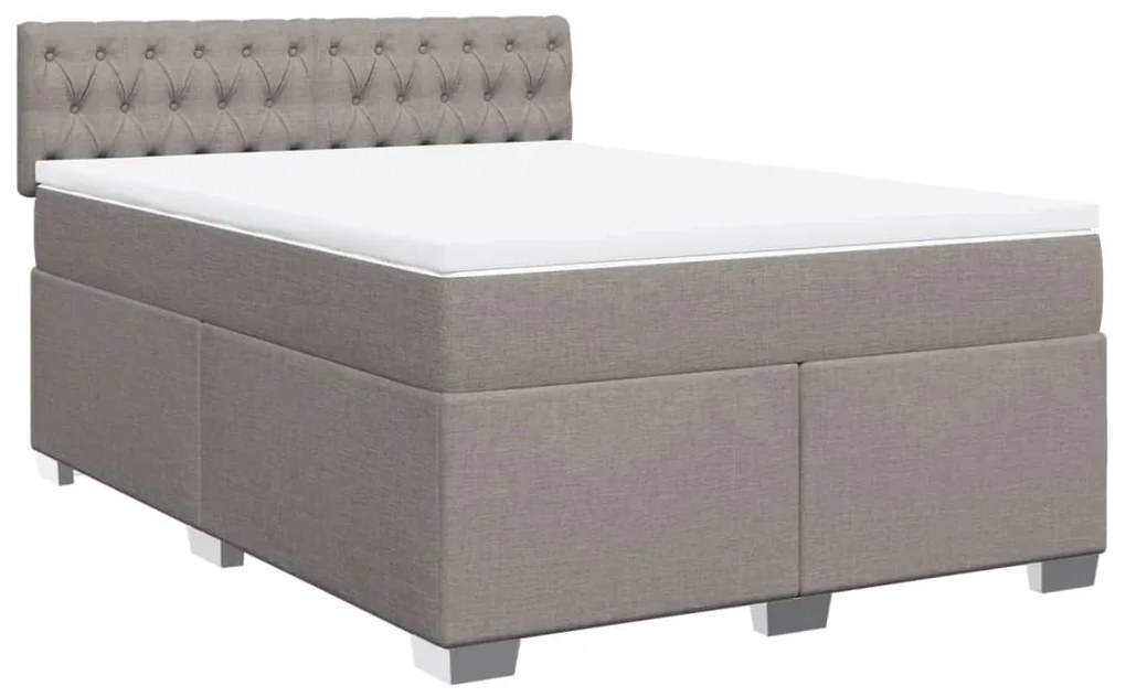 Box spring postel s matrací taupe 140x190 cm textil