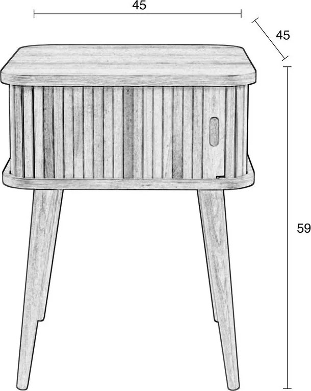 Hnědý noční stolek v dekoru ořechu Barbier – Zuiver