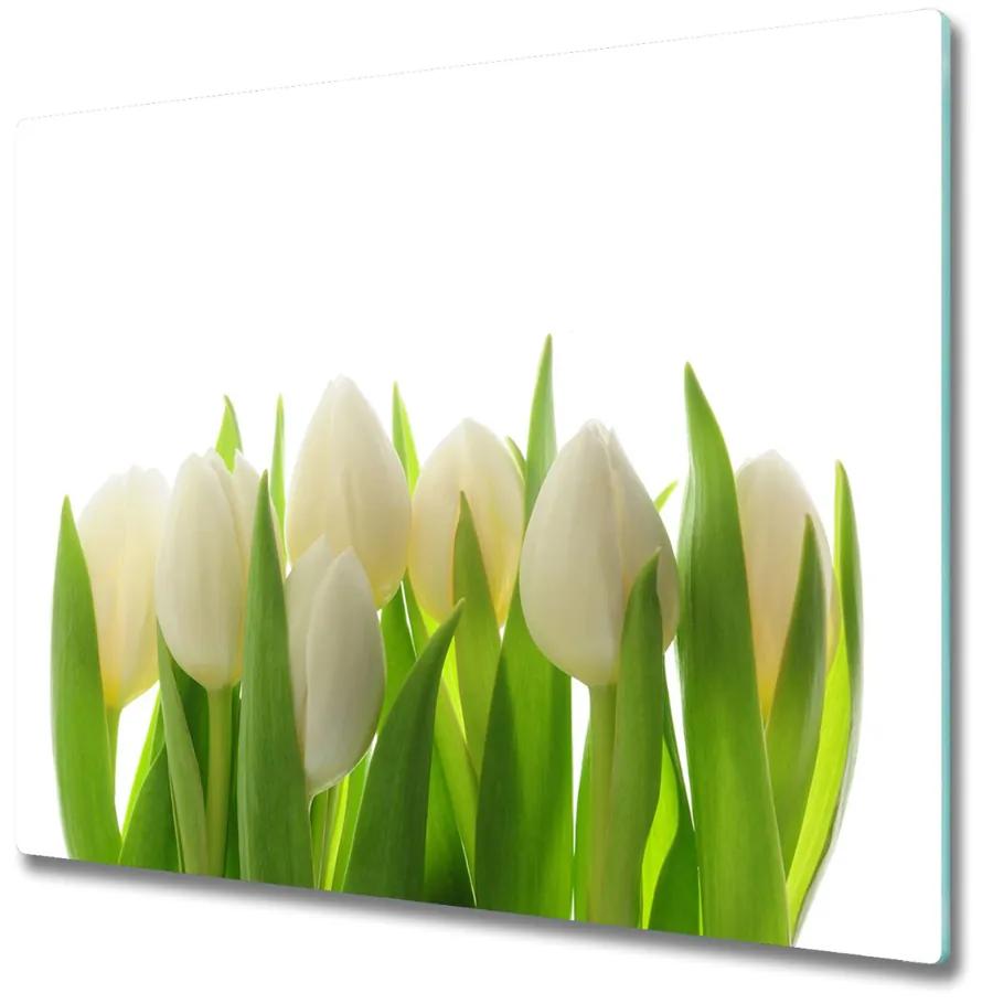 Skleněná krájecí deska tulipány 60x52 cm