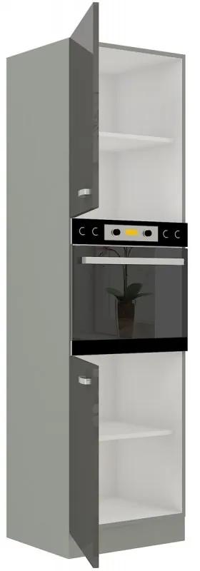 FALCO Kuchyňská skříň Garid na mikrovlnou troubu 60 DPS 210 3S 1F šedý lesk/šedá 9608