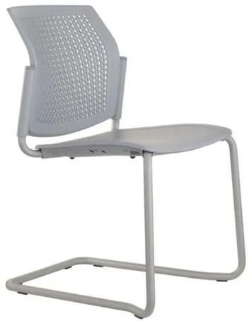 Alba Plastová židle LOGOS cantilever na pérovce s područkami Barva plastu Alba bílá Barva kostry šedá kostra (metallic)