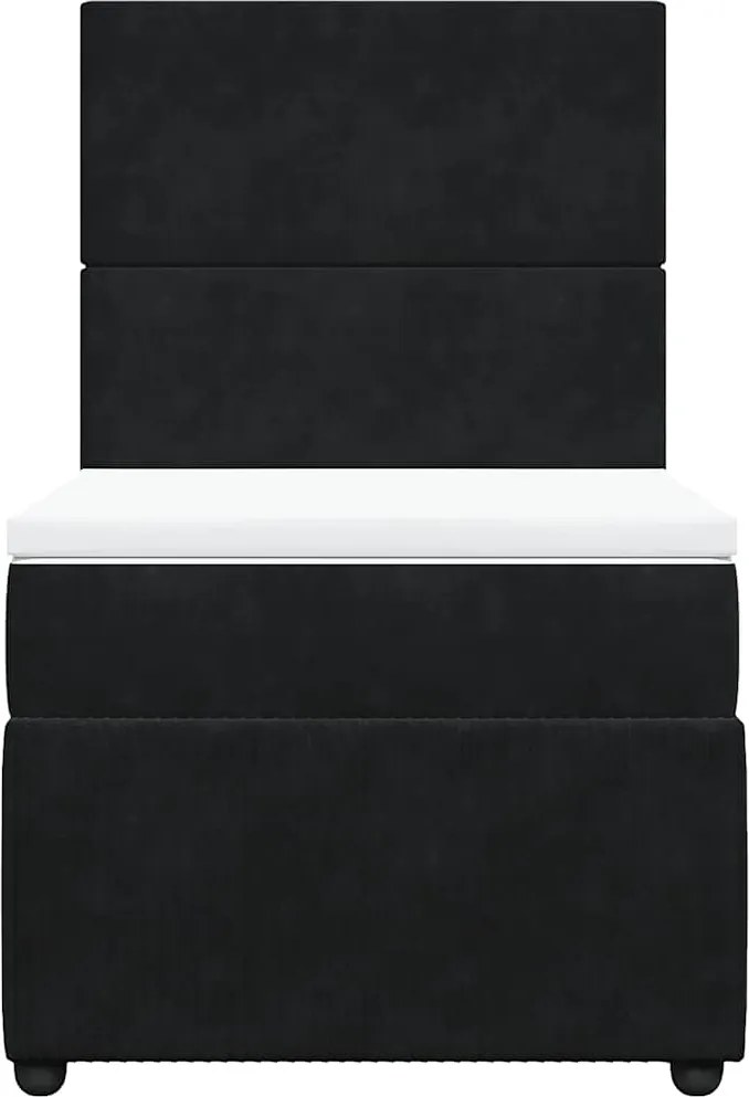Box spring postel s matrací černá 100x200 cm samet 3294558
