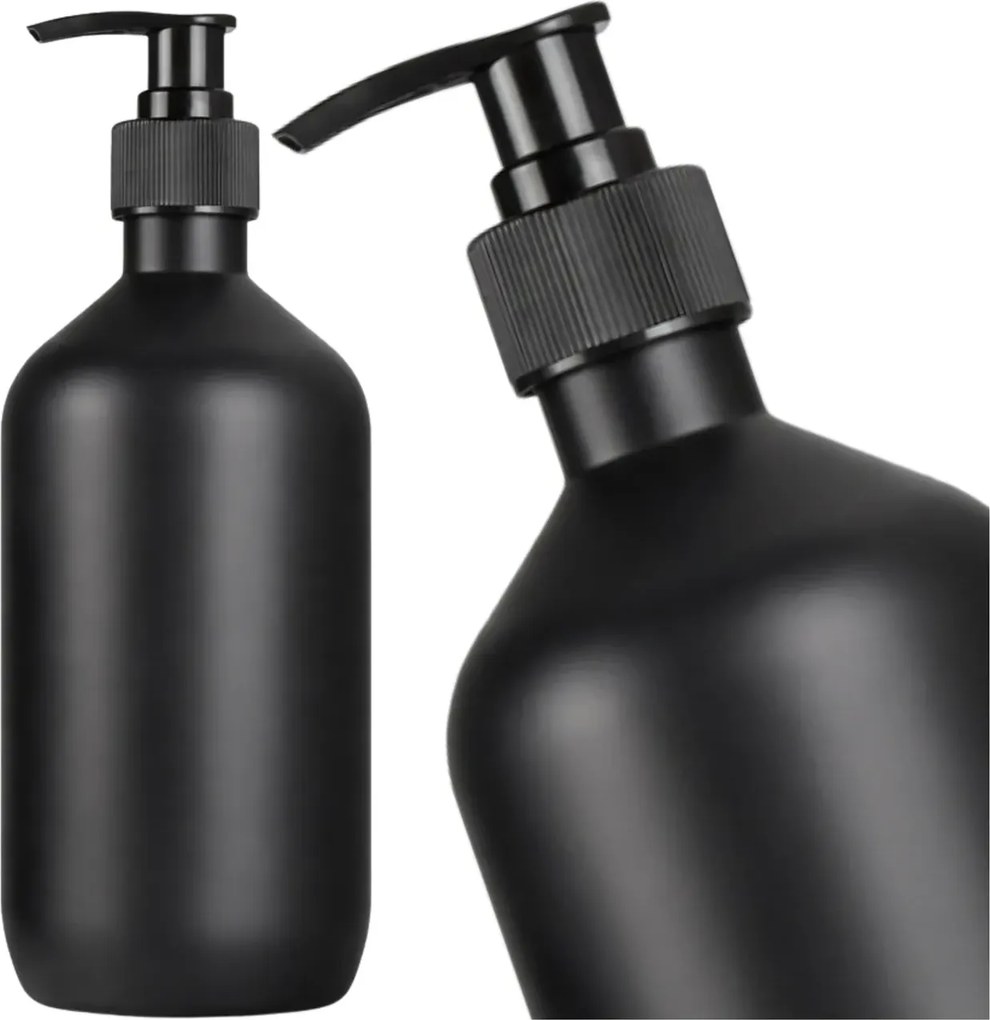 Camerazar Dávkovač mýdla 300 ml matně černá lahvička s pumpičkou do kuchyně nebo koupelny