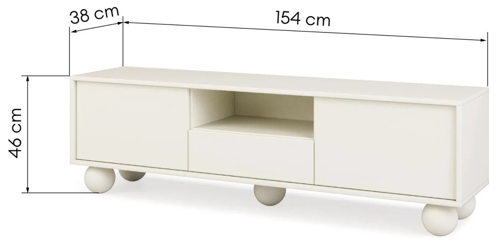 TV stolek FRANCESCO 154 cm bílý