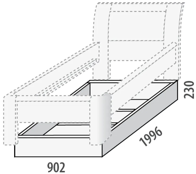 Úložný prostor Florencia výklopný 90 Domestav F137 Materiál: Buk cink, Barevne provedení: Olej