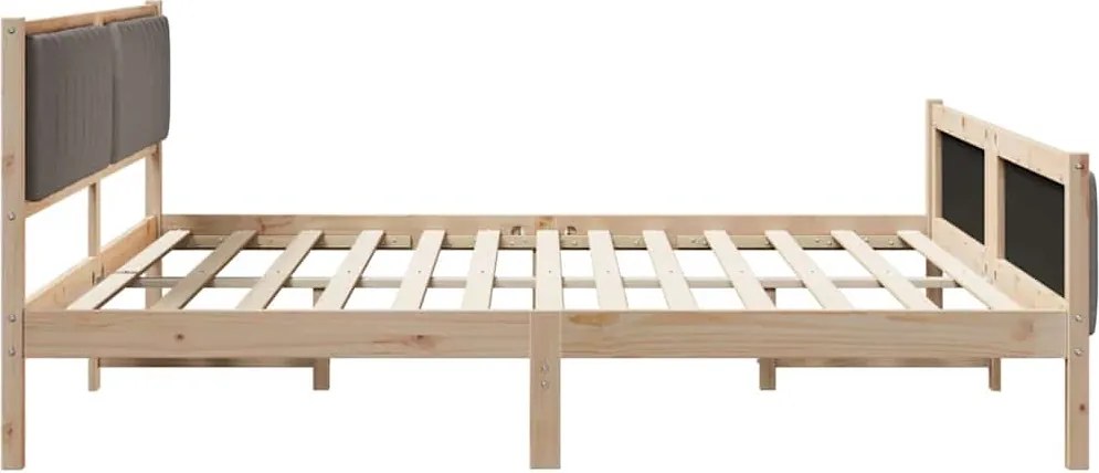 Rám postele Hnědá a taupe 200 x 200 cm Masivní borovicové dřevo 3394301