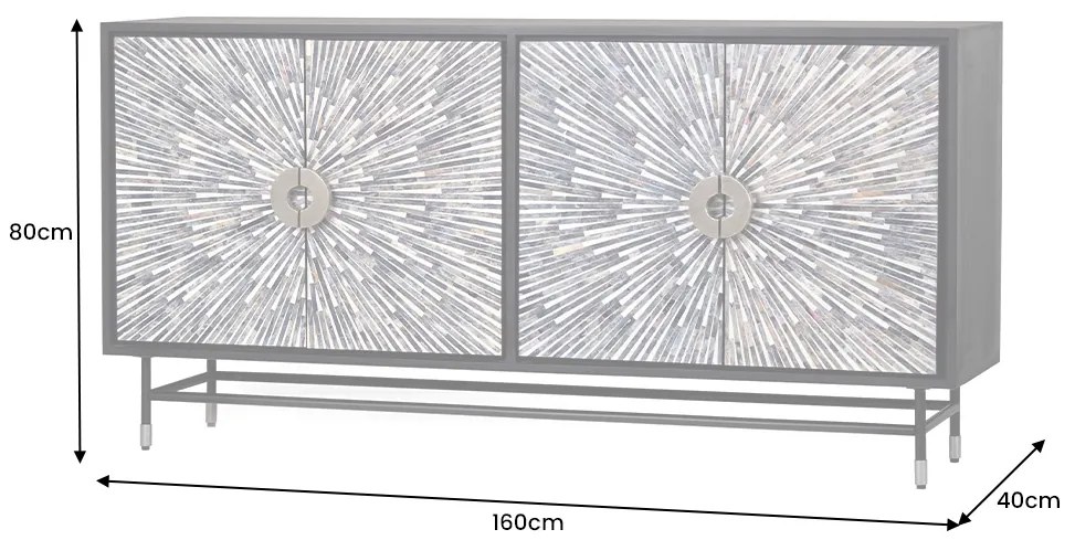 Designová komoda Santuzza 160 cm vícebarevná
