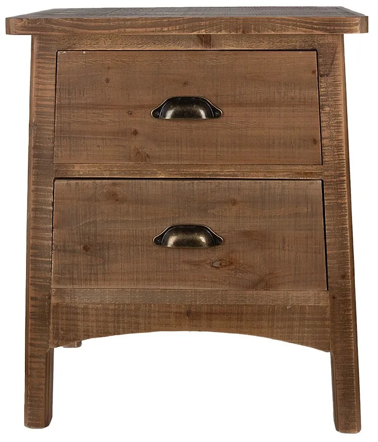 Hnědá antik dřevěná komoda / noční stolek - 50*35*60 cm