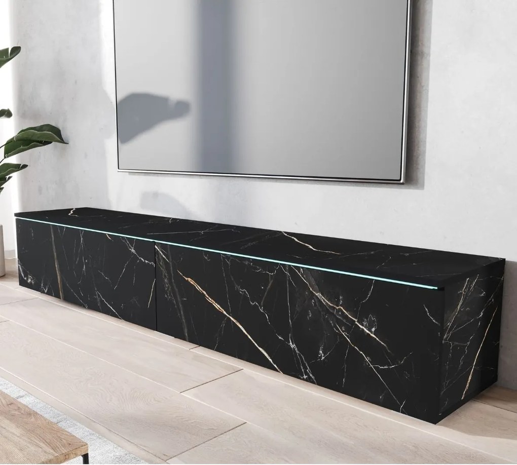 TV stolek mramor LED San Sebastian Lowboard D180