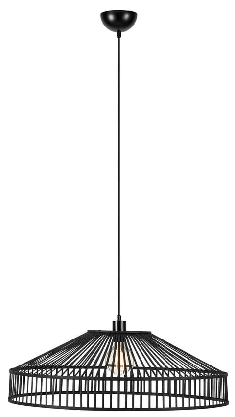 Černé závěsné svítidlo s bambusovým stínidlem ø 70 cm Tapa – Markslöjd