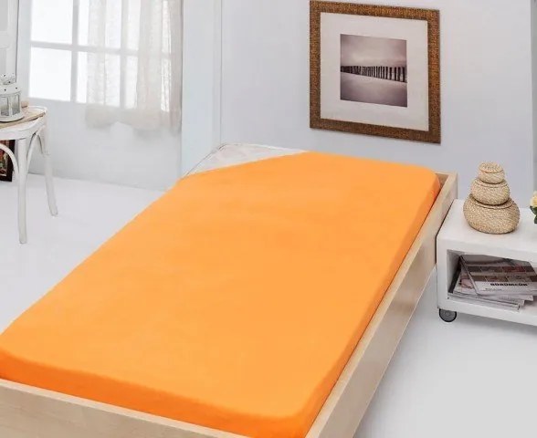 Stanex Jersey napínací prostěradlo oranžové - (š/d/v) 90 x 200 x 20 cm