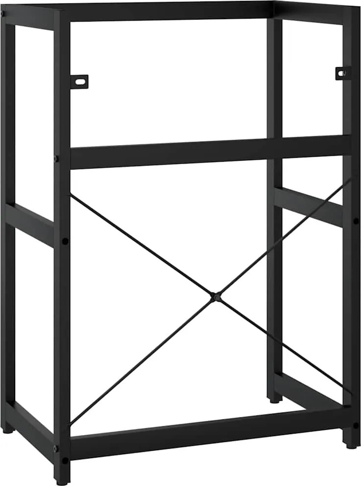Koupelnový regál pod umyvadlo černý 59 x 38 x 83 cm železo 338500