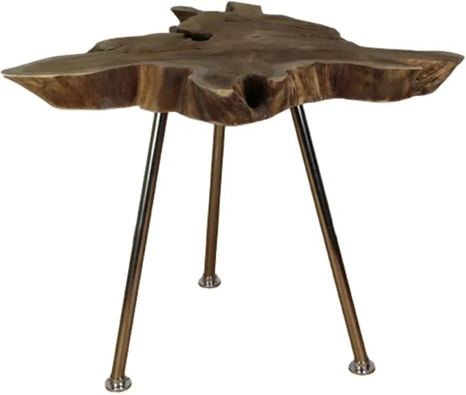 Odkládací stolek s deskou z teakového dřeva HSM collection Stain, ⌀ 80 cm