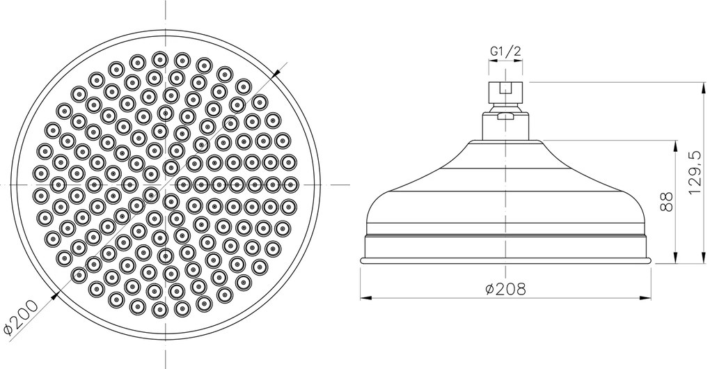 SAPHO DREAMART retro hlavová sprcha, průměr 208mm, nerez lesk SOF2000